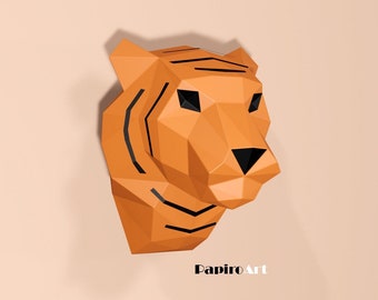 Create Your Own Majestic Tiger Head Wall Mounted Paper Model - Etsy