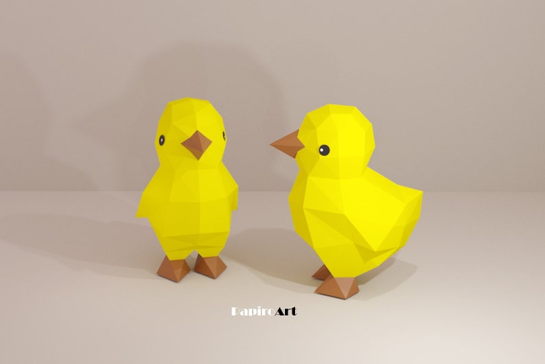 Chick Chicken Papercraft Chicken 3D Animal Home Decor DIY - Etsy