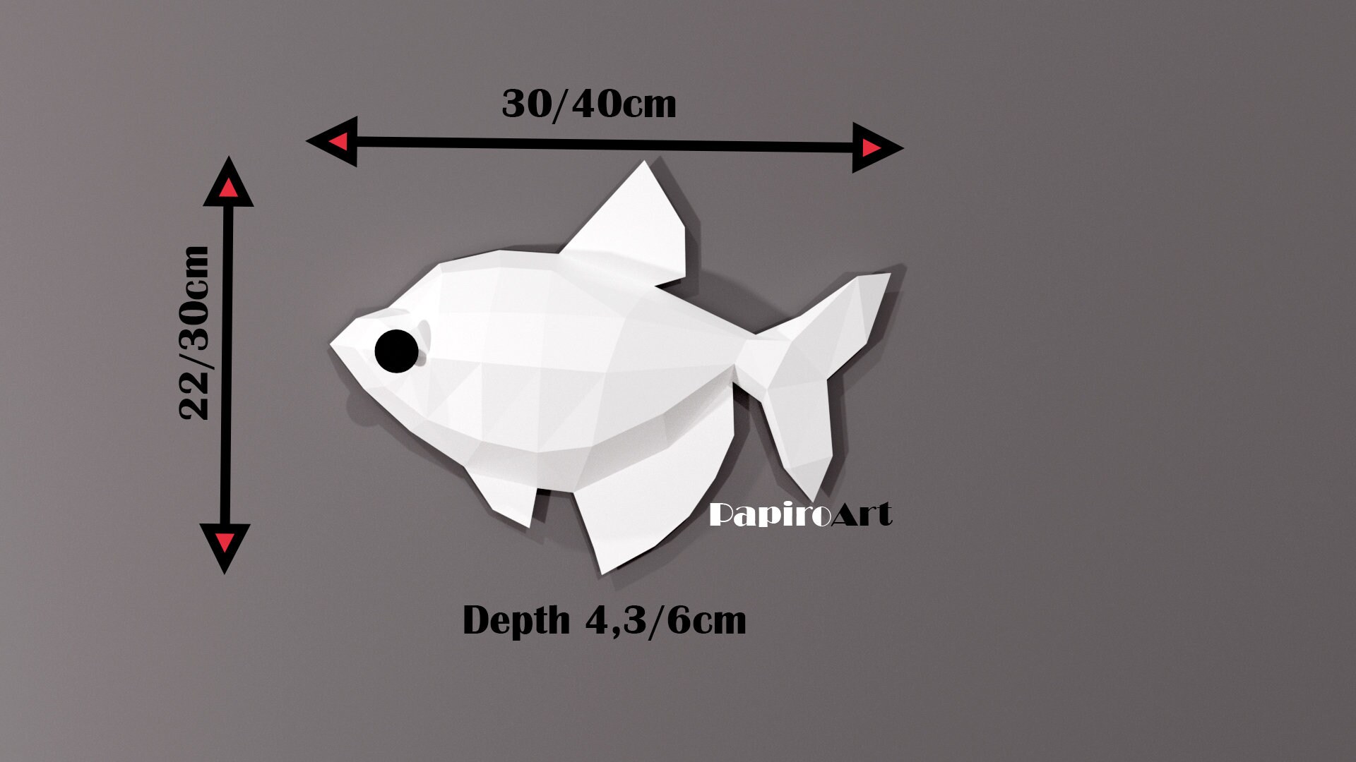 Fish Papercraft Fish on the Wall 2 Size Goldfish 3d Fish | Etsy