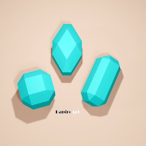 Crystal, Diamonds Papercraft, 3 Types, Diamond, 3D, DIY Brilliant, Gem ...