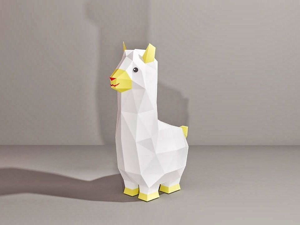 CUTE ALPACA Lama Pdf Llama Papercraft 3D DIY - Etsy