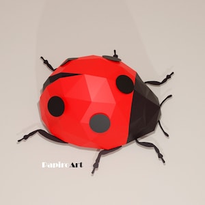 Ladybug, Wall Decor, Papercraft Ladybug, Bug on the Wall, 3D Insect ...