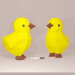 Chick, Chicken, Papercraft Chicken, 3D Animal, Home Decor, DIY Chick ...