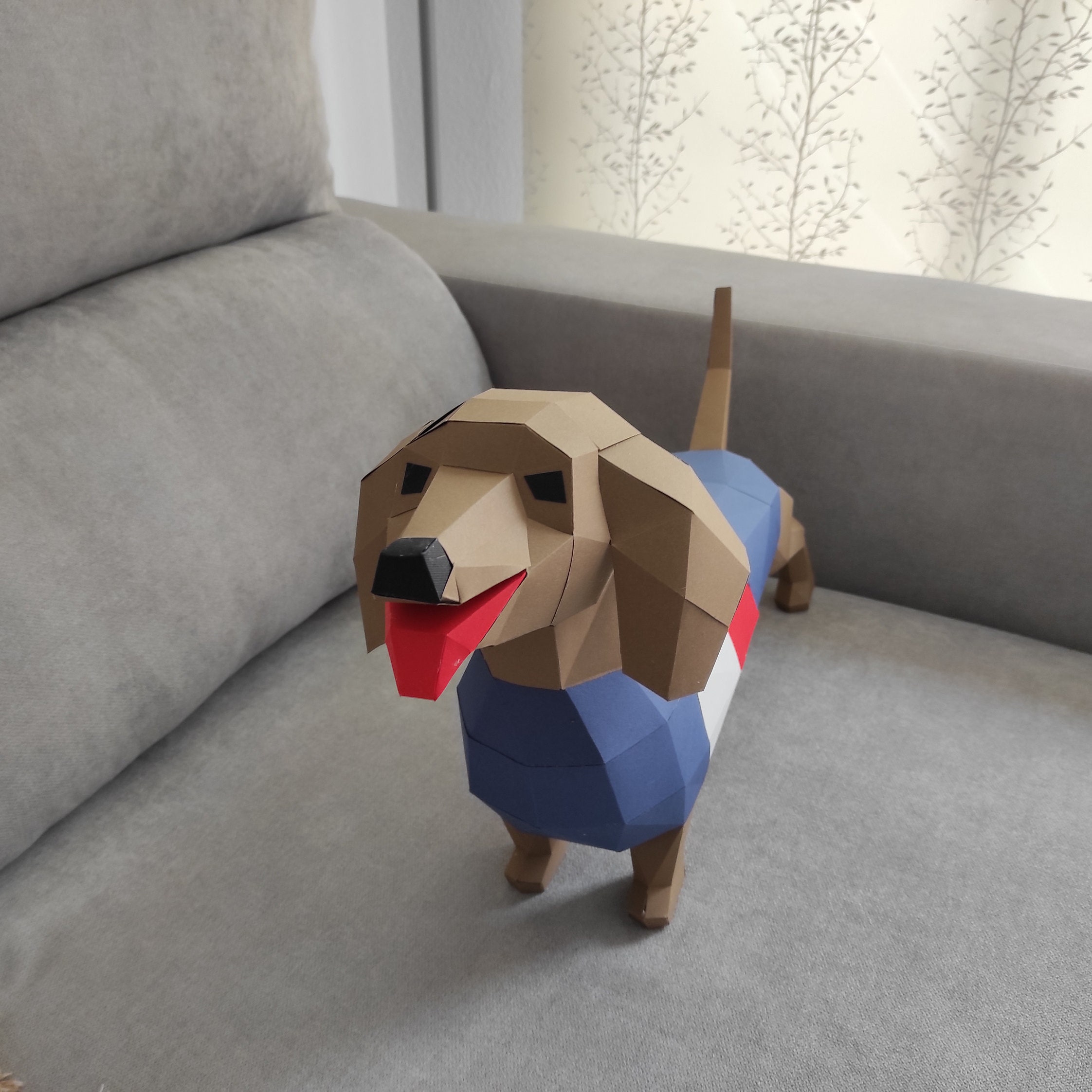 CUTE Dachshund Papercraft Dog Paper Gift 3D Paper Dog DIY - Etsy