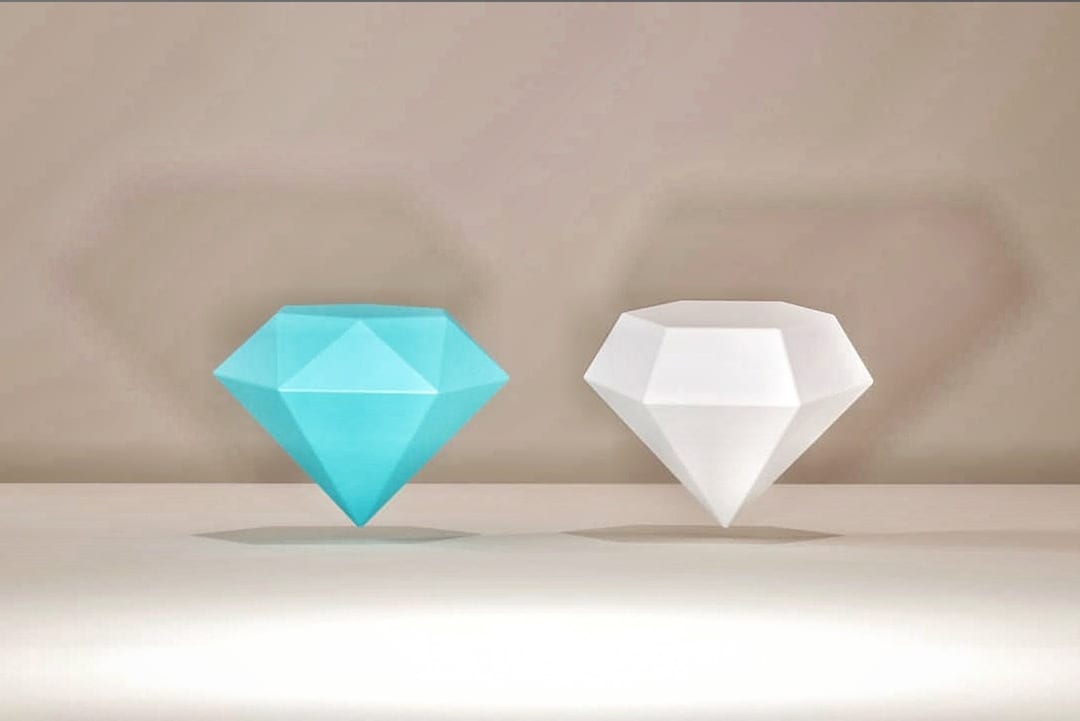 Diamonds Papercraft, PDF, SVG, 2 Size, 2 Types, Diamond, 3D, DIY ...