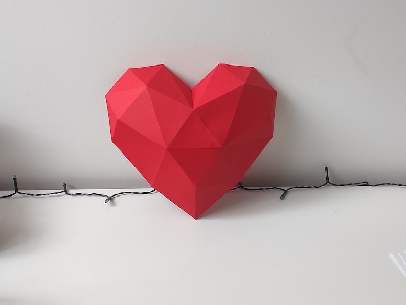 Coeur, PDF, SVG, coeur mural 3D, taille 2, coeur pour cadeau, coeur ...