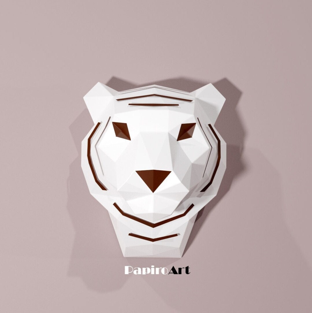 Papercraft Tiger Tiger on the Wall Year of Tiger Low Poly - Etsy