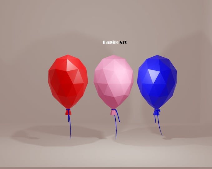 Balloon 3d Papercraft. You Get PDF & SVG Digital Downloadable Files for ...