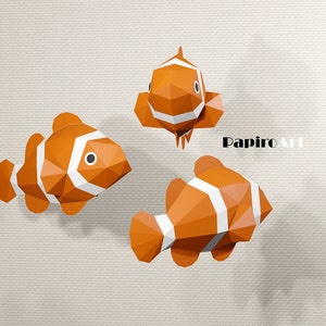 Clownfish, Papercraft Fish, 3d Fish, Fish Bowl, Aquarium, Paper Fishes ...