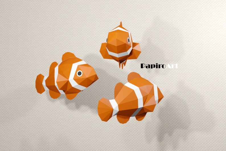 Clownfish Papercraft Fish 3d Fish Fish Bowl Aquarium - Etsy Australia