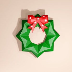 Wreath for Door, Papercraft Wreath, 3D Wreath, Christmas Decor, DIY ...