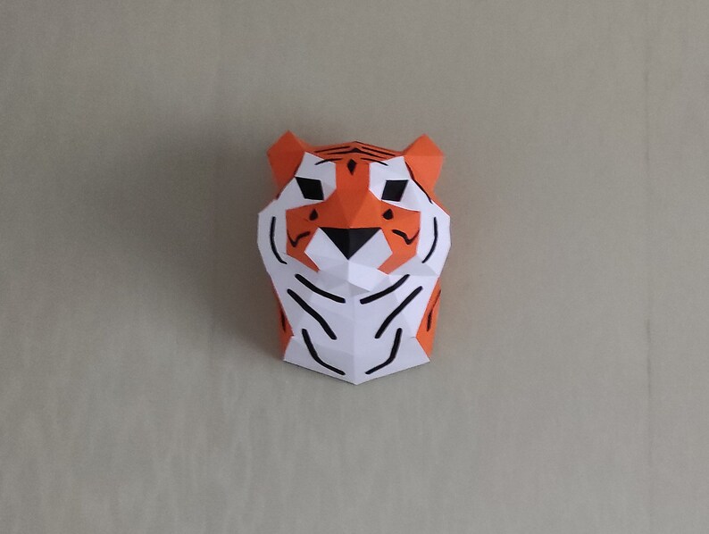 Tiger Head 2 Cize Papercraft Tiger Tiger on the Wall Low - Etsy