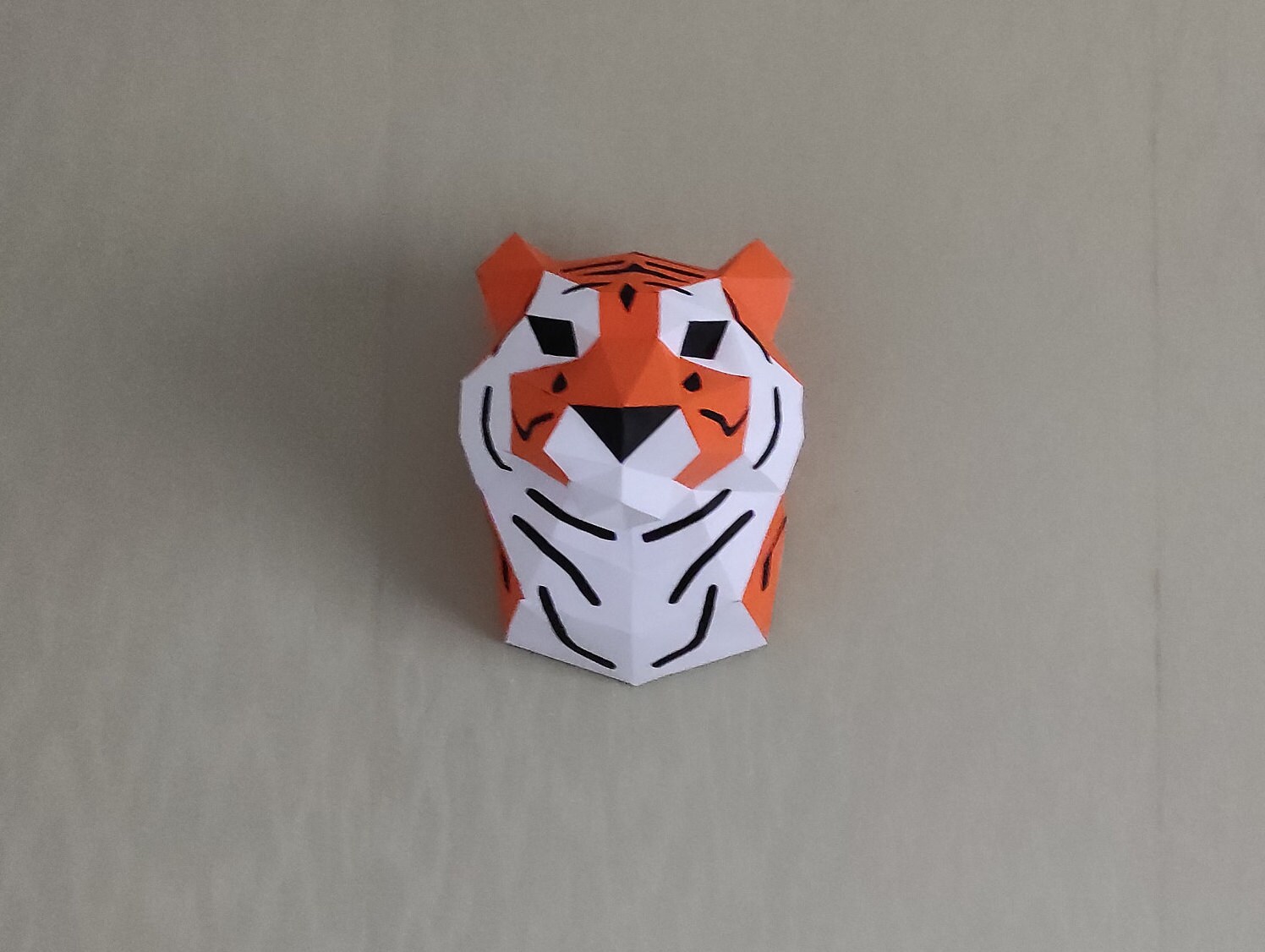 Tiger, Head, 2 Cize, Papercraft Tiger, Tiger on the Wall, Low Poly, DIY ...
