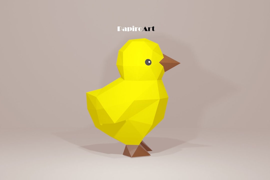 Chick, Chicken, Papercraft Chicken, 3D Animal, Home Decor, DIY Chick ...