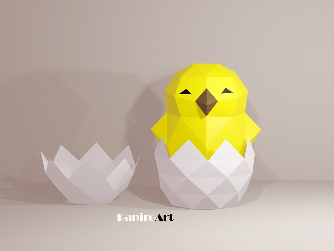 Cute Little Chick, Chick, Papercraft Chicken, 3D Animal, Home Decor ...