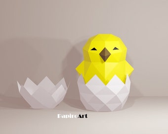 Chick Chicken Papercraft Chicken 3D Animal Home Decor DIY | Etsy