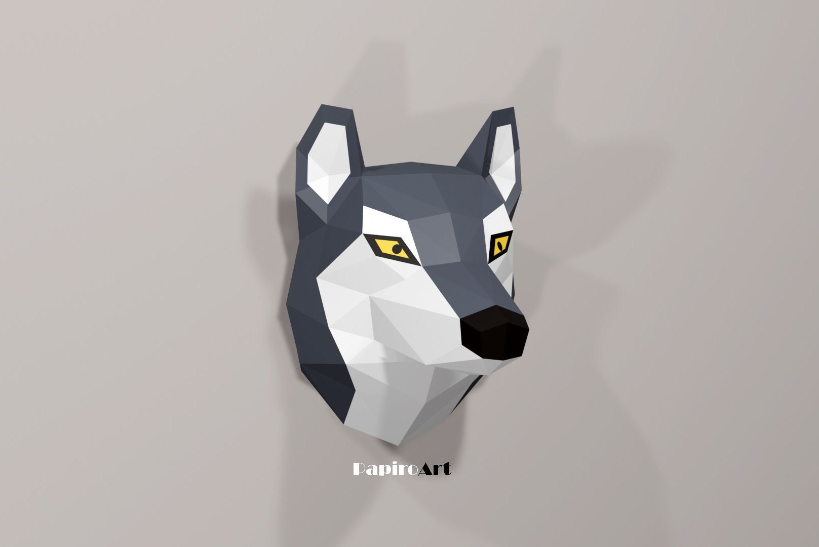 Wolf Grey Wolf Papercraft Wolf Wolf Head Low Poly DIY - Etsy Canada