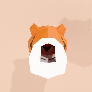 Tiger, Head, 2 Cize, Papercraft Tiger, Tiger on the Wall, Low Poly, DIY ...