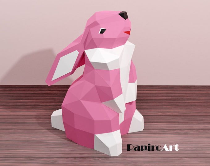 Bunny Rabbit Standing up Paper Craft, Digital Template, Origami, PDF ...