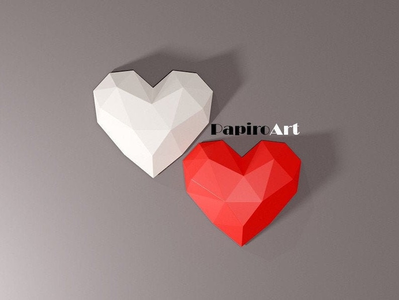 Coeur, PDF, SVG, coeur mural 3D, taille 2, coeur pour cadeau, coeur ...