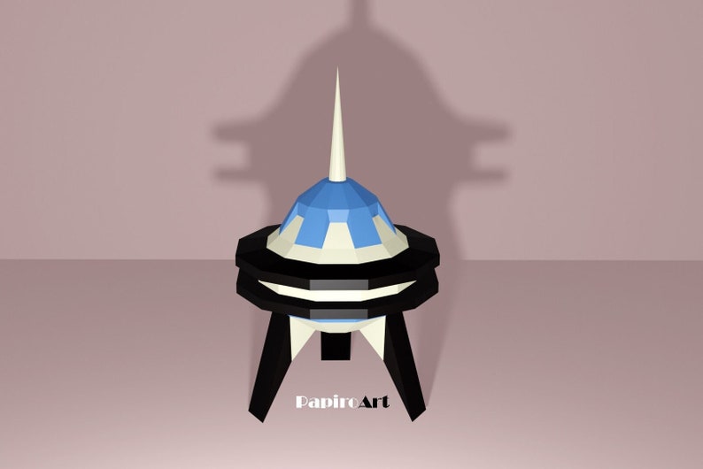 Flying Saucer Papercraft UFO 3D Fluing Saucer - Etsy