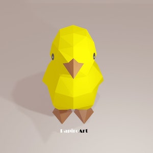 Chick, Chicken, Papercraft Chicken, 3D Animal, Home Decor, DIY Chick ...