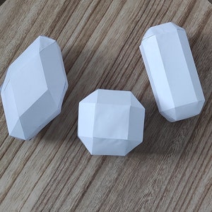 Crystal, Diamonds Papercraft, 3 Types, Diamond, 3D, DIY Brilliant, Gem ...