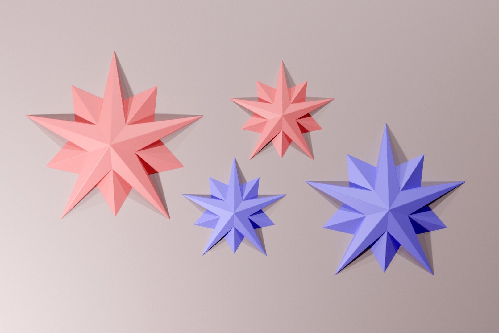 Papercraft Star, Star on the Wall, 3D Stars, Christmas Stars, Flake of ...