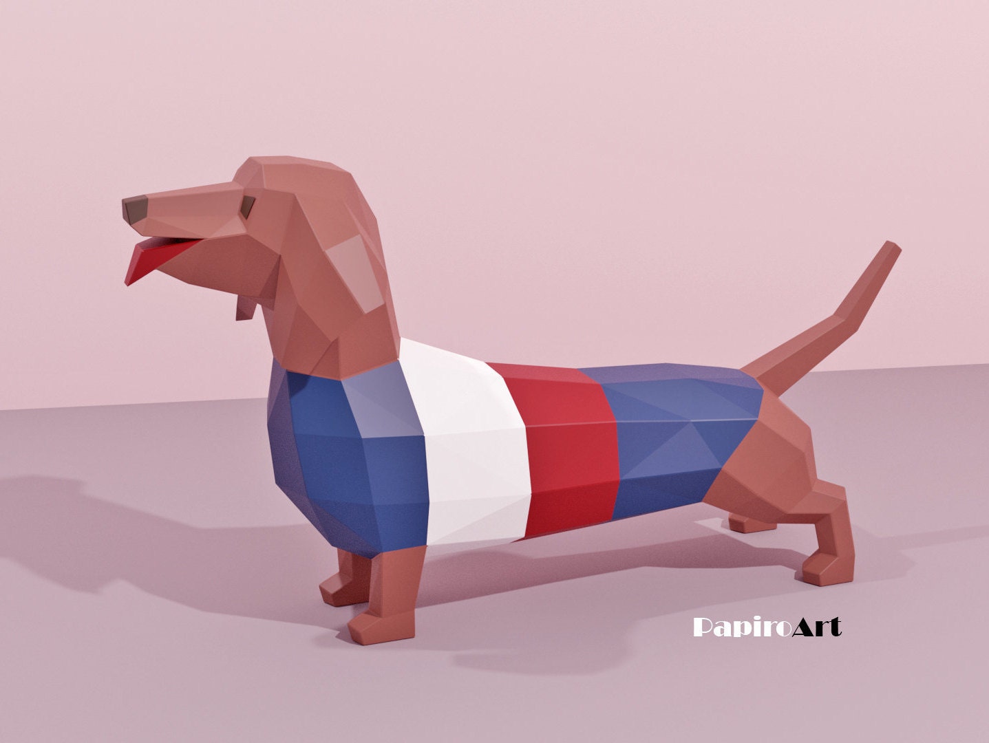 CUTE Dachshund Papercraft Dog Paper Gift 3D Paper Dog DIY - Etsy