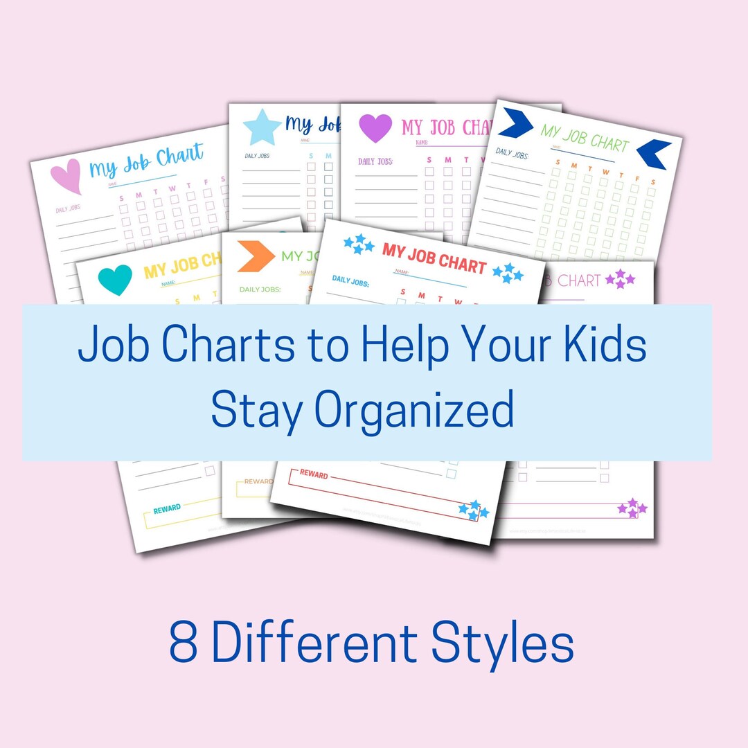 Job Charts for Kids, Chore Chart, Kids Chore Chart, Job Charts, Chore ...