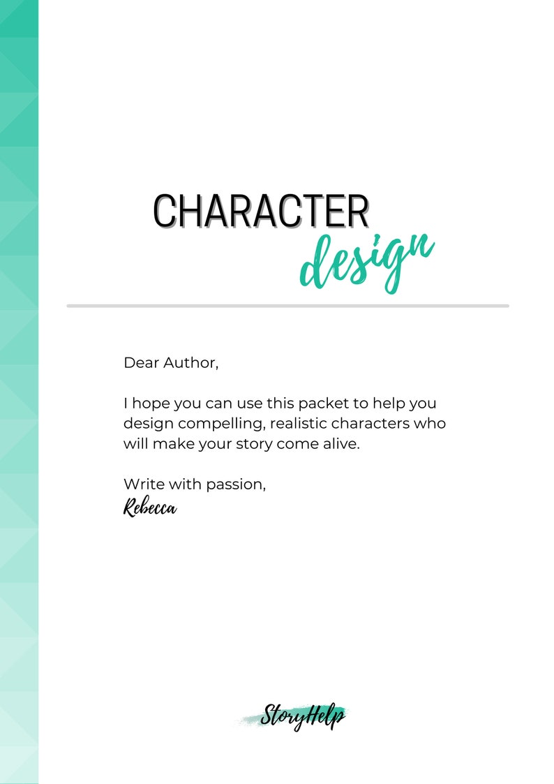 Character Development, Printable Character Builder Workbook, Character ...