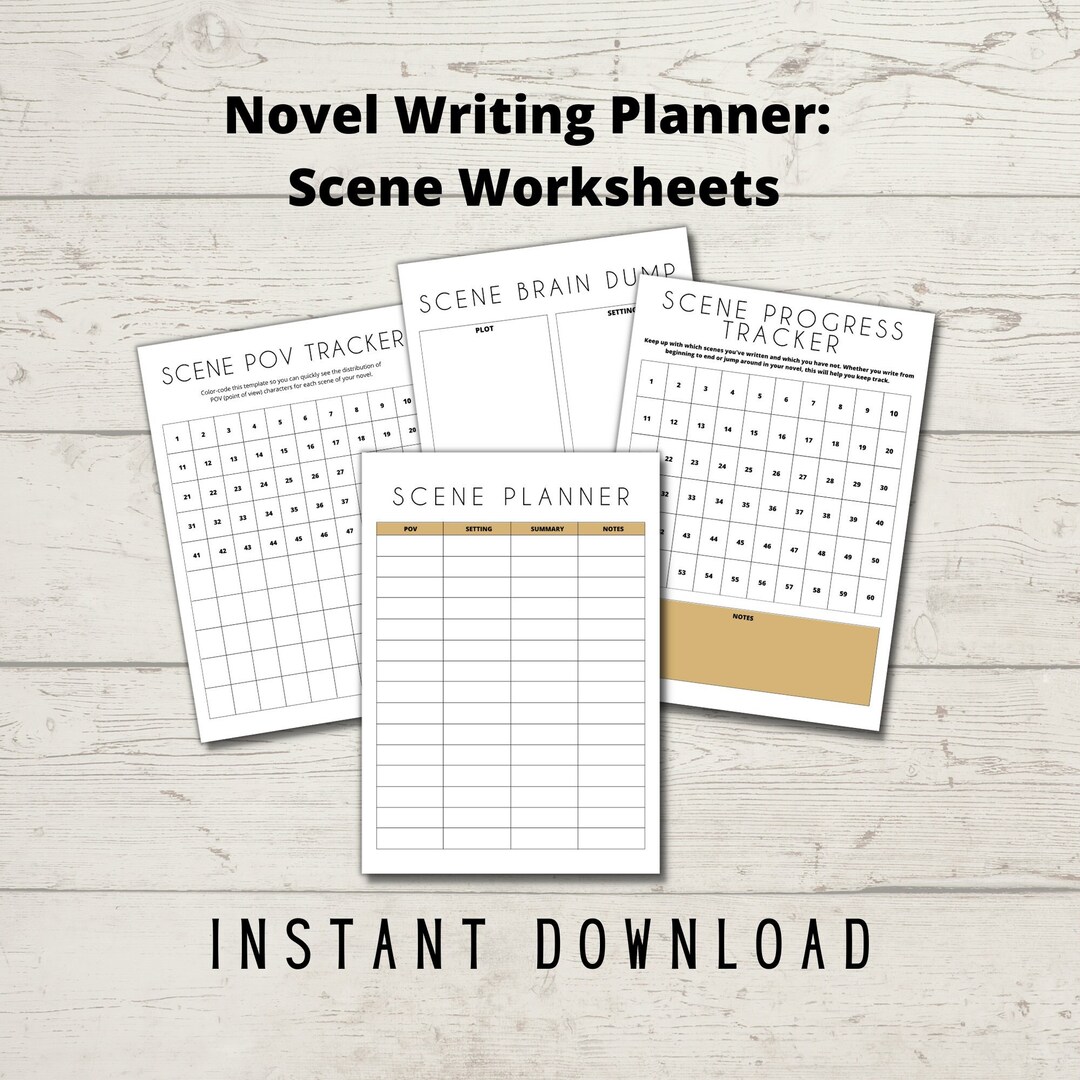Novel Writing Template, Author Planner, Nanowrimo, Writers Planner ...