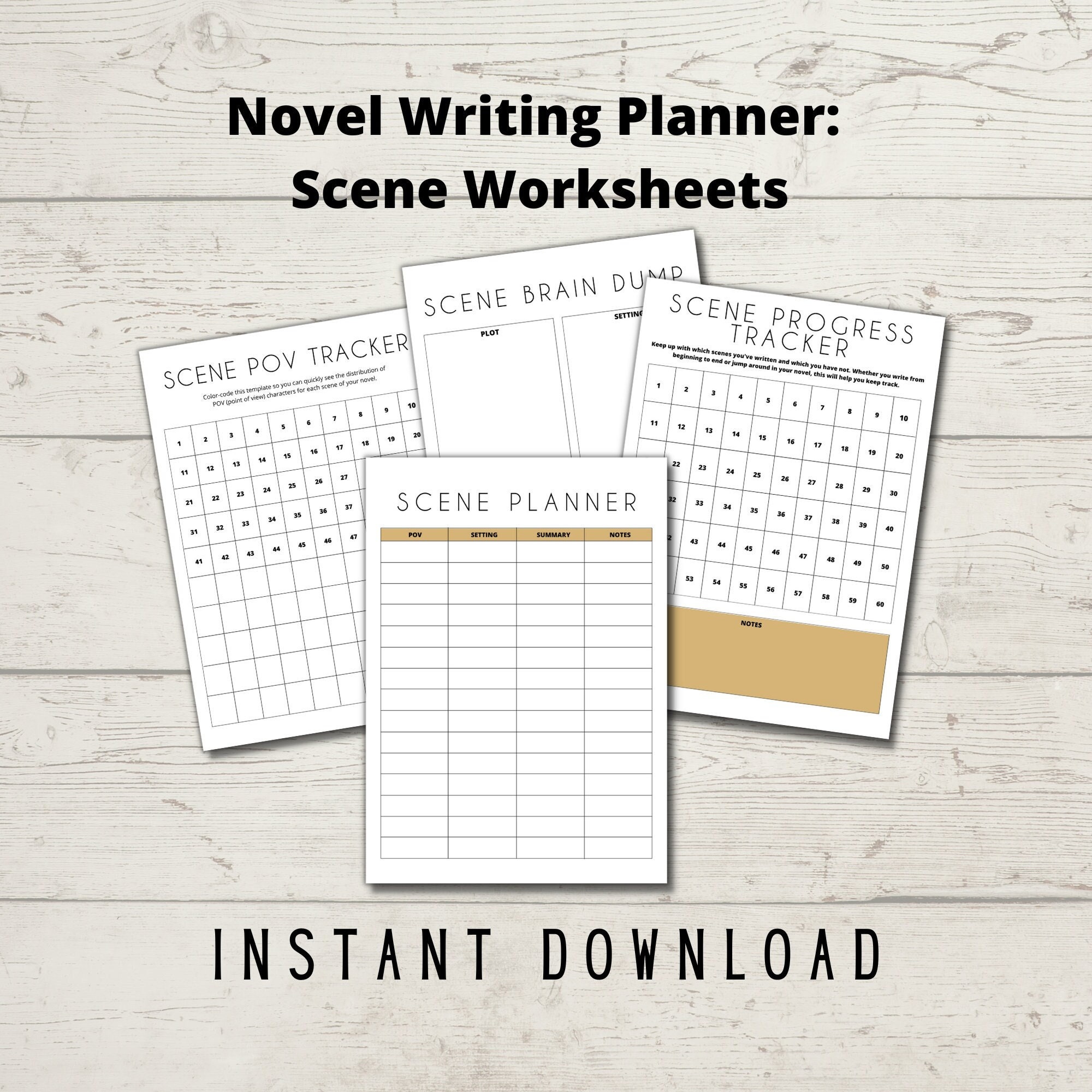 Novel Writing Template, Author Planner, Nanowrimo, Writers Planner ...