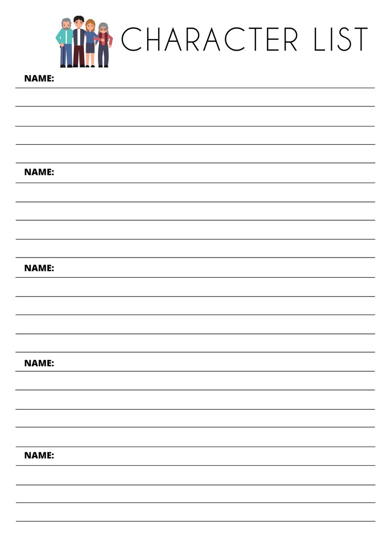 Character Development Template, Character Worksheets, Character ...