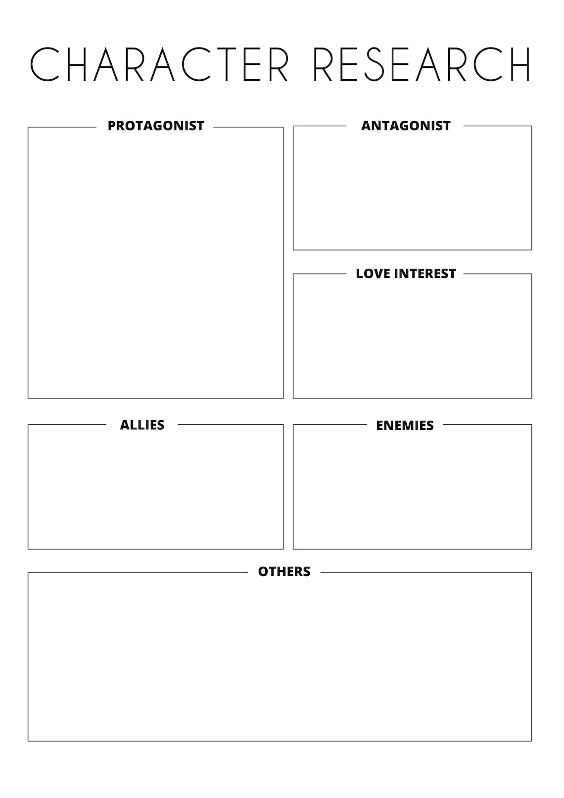 Character Development Template, Character Worksheets, Character ...
