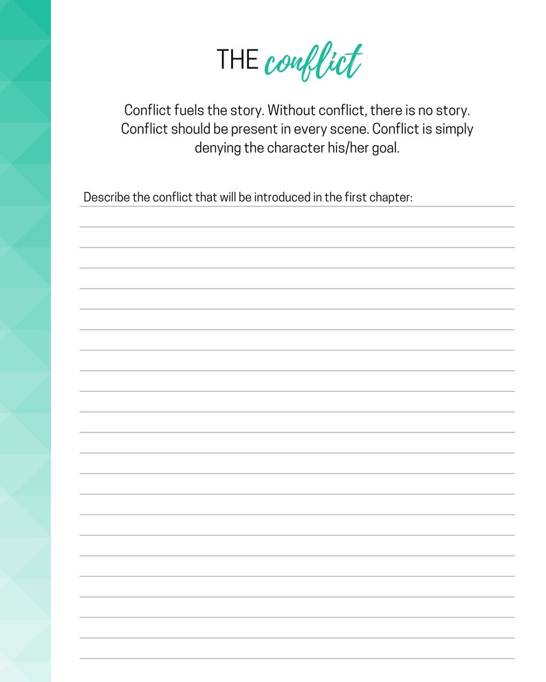 First Chapter Planner, Worksheets for Writing a Book, Novel Planning ...