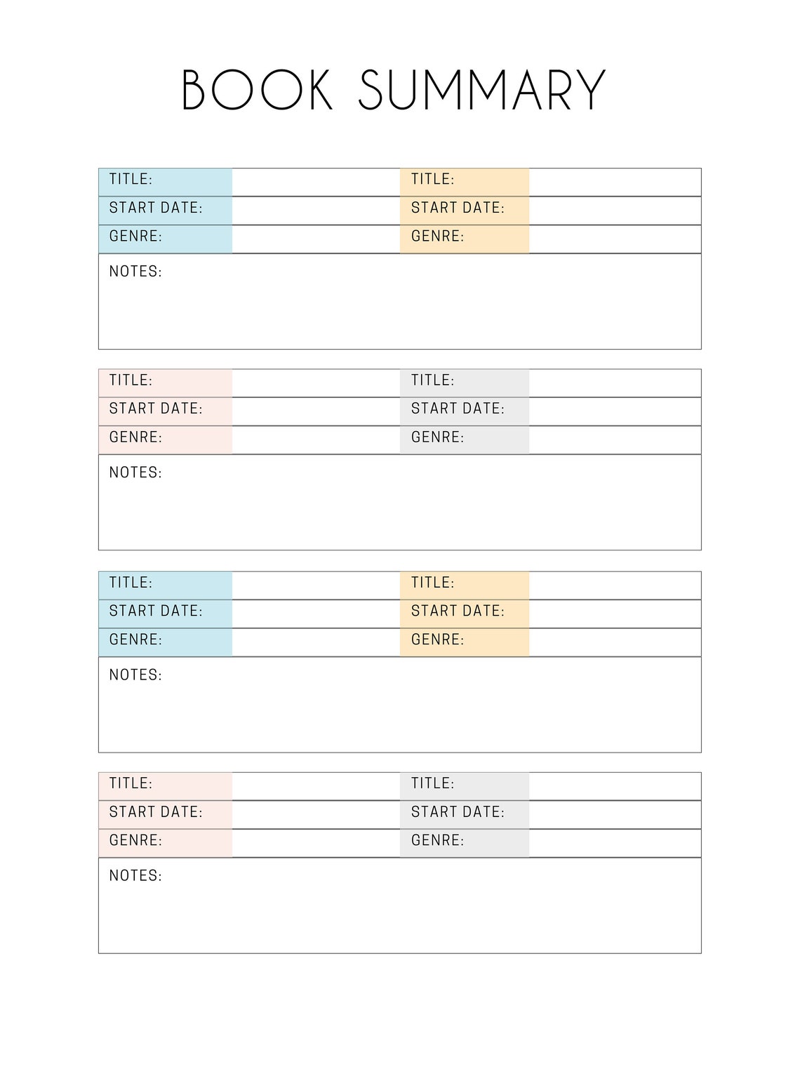 Book Journal Printable, Printable Reading Journal, Reading Tracker ...