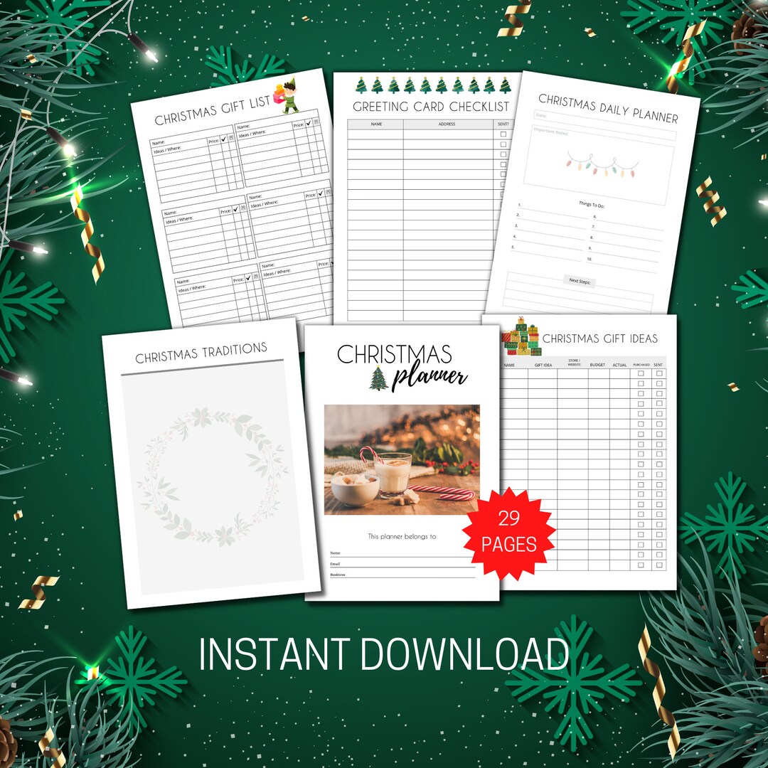 Christmas Planner ~ Christmas Organizer ~ Gift Organizer ~ Holiday ...