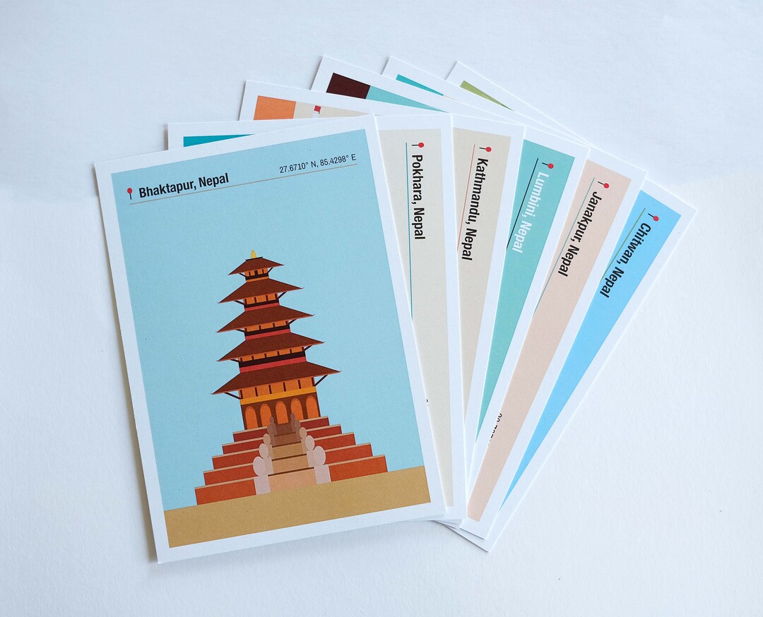 Nepal Landmarks A6 Postcard - Etsy