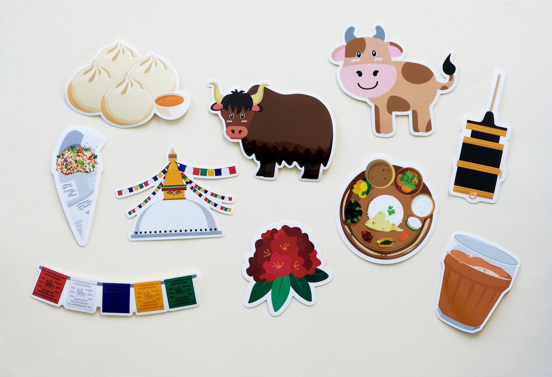 Nepali Culture Stickers | Animal, Food, Culture | Glossy-coated Vinyl ...