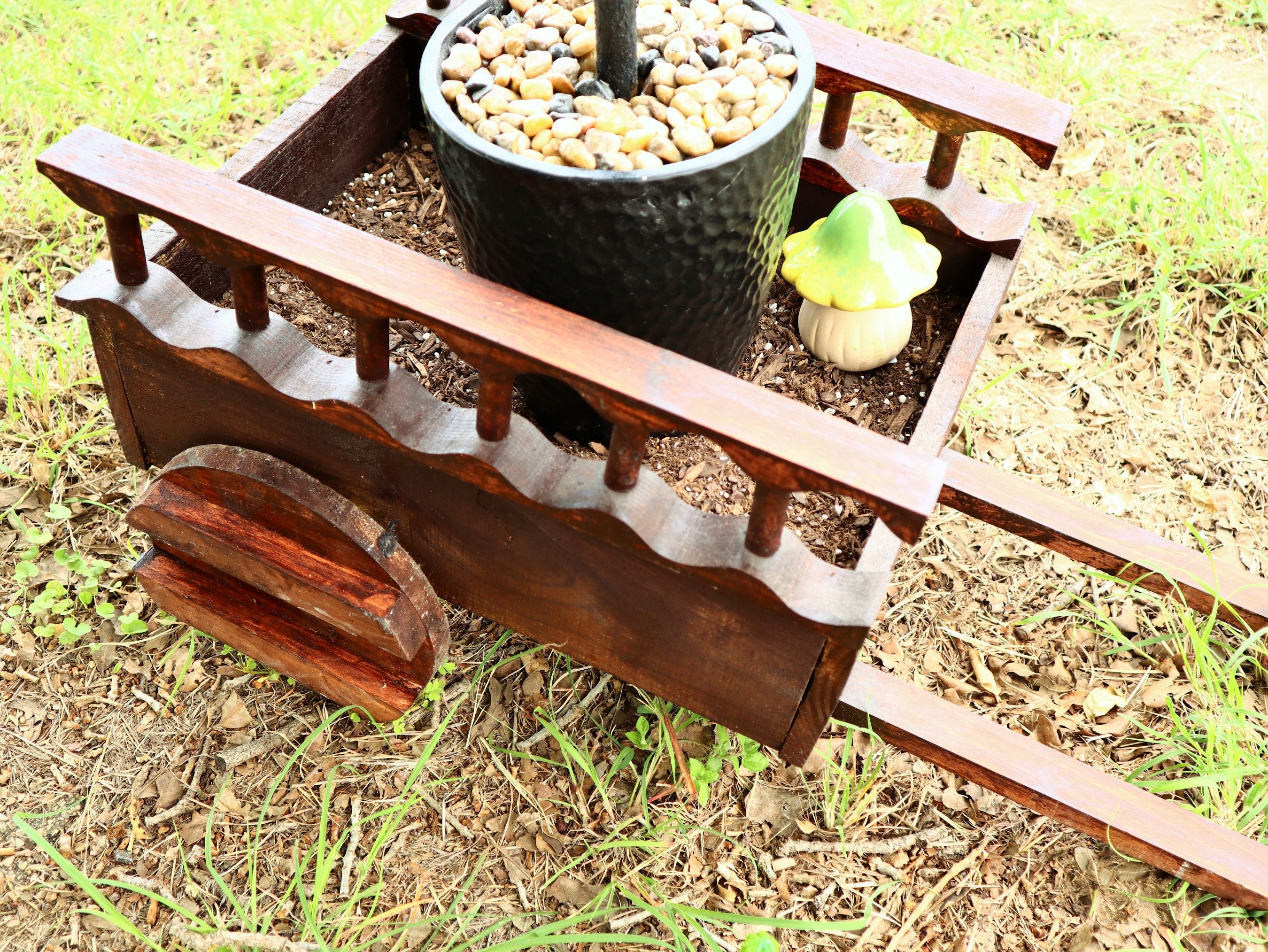 WOODEN Cart For Garden RUSTIC CART Handmade Garden Decor | Etsy