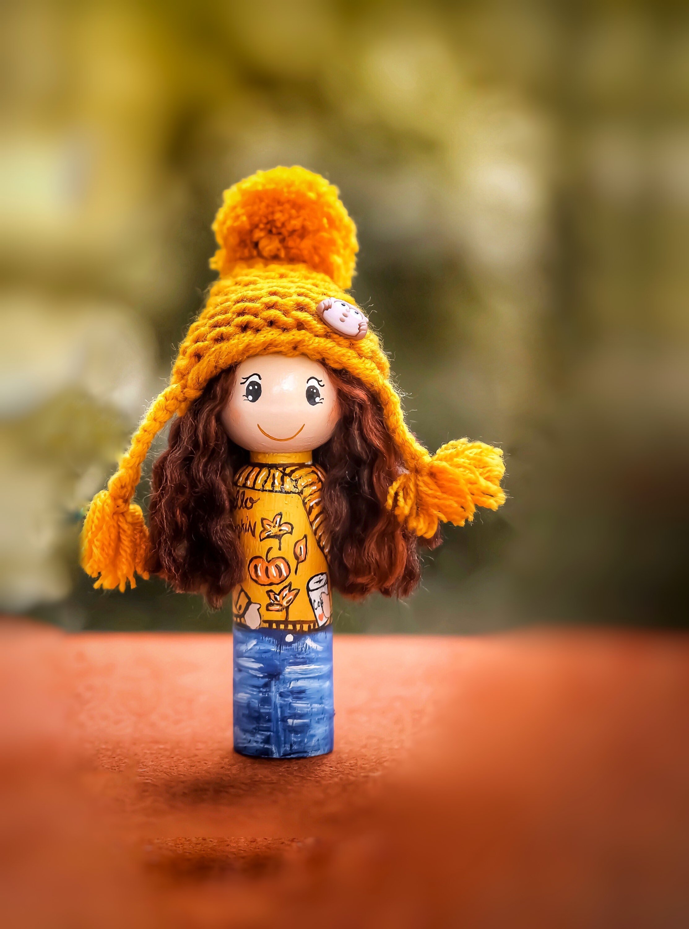 Pumpkin Spice Autumn Peg Doll , Fall Peg Doll , Coffee Lover Peg Doll ...