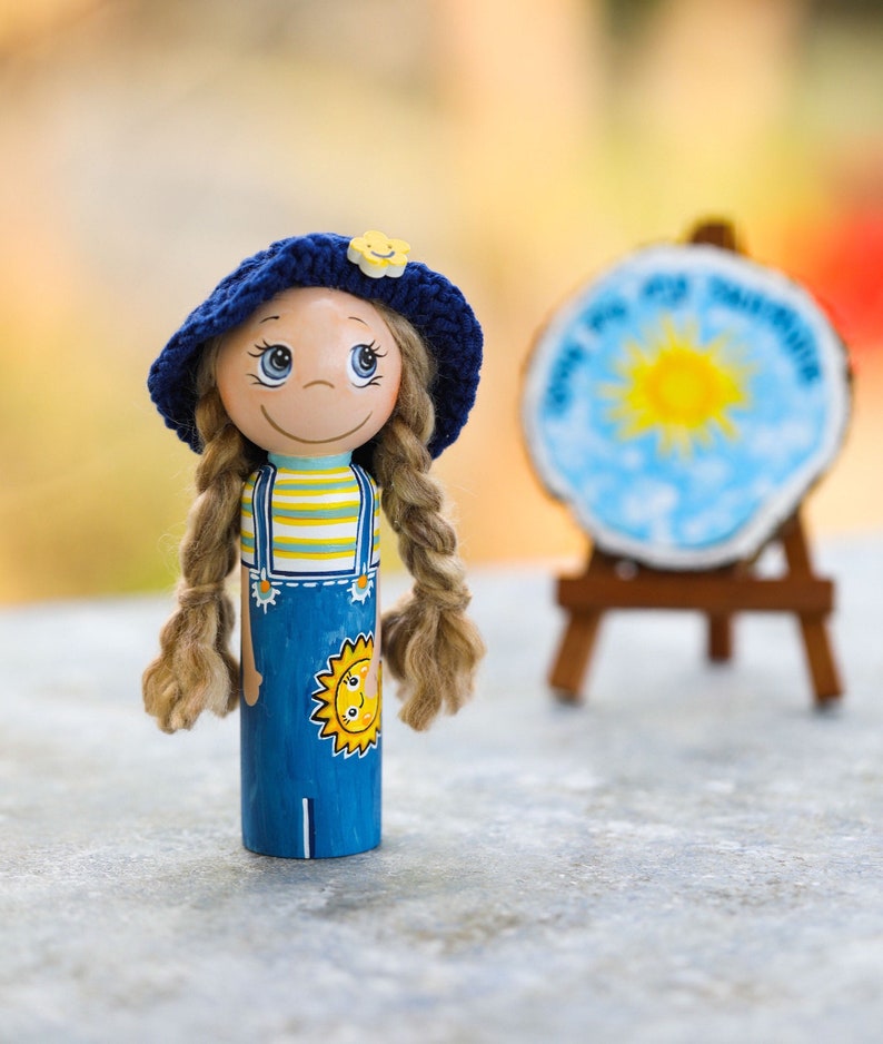 Summer Themed Peg Doll My Little Sunshine Doll Art Doll - Etsy
