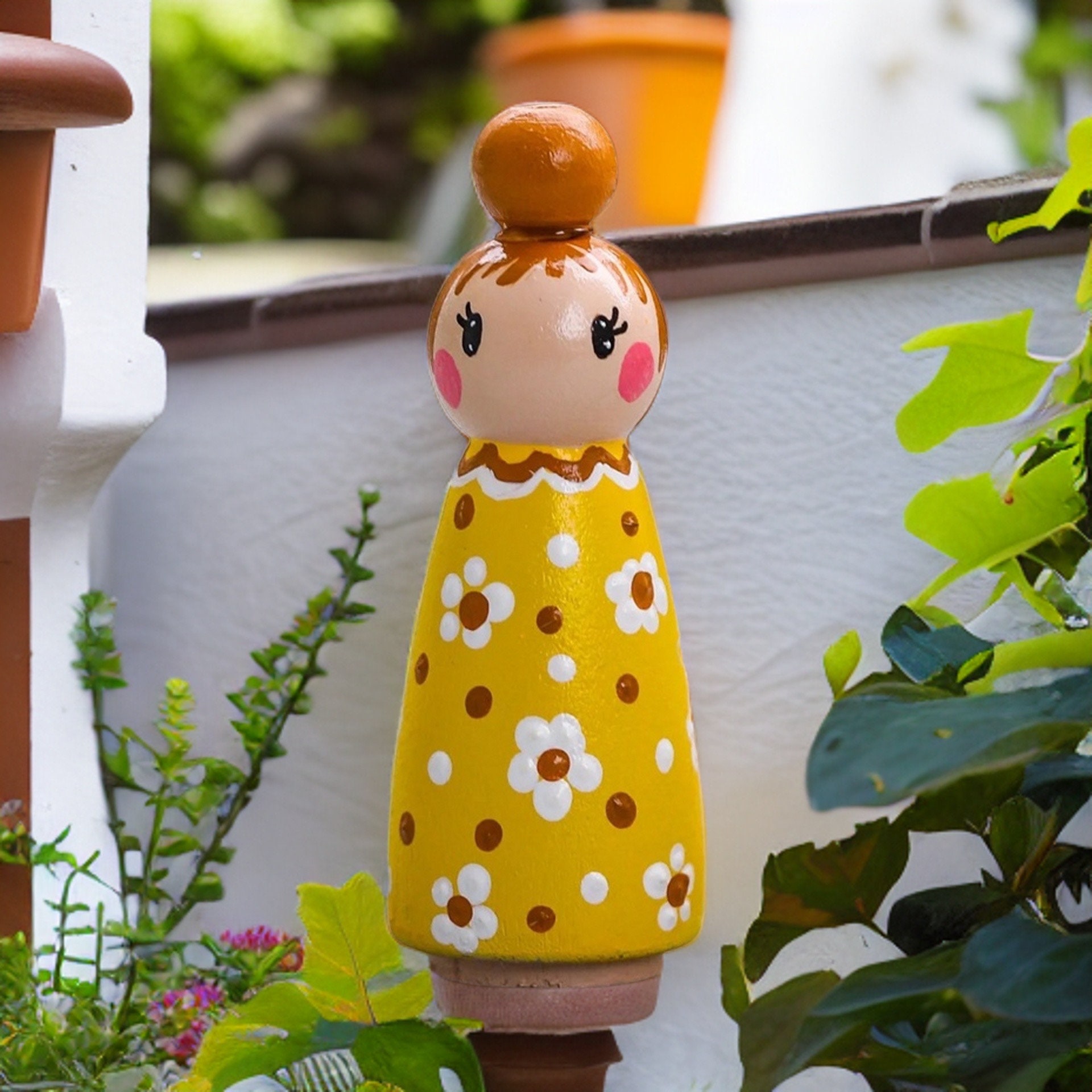 Flower Peg Dolls Autumn Color Peg Dolls Wood Toys Wooden - Etsy