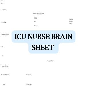 ICU Simple Report Sheet; Nurse's Brain, PDF Printable Digital Download ...