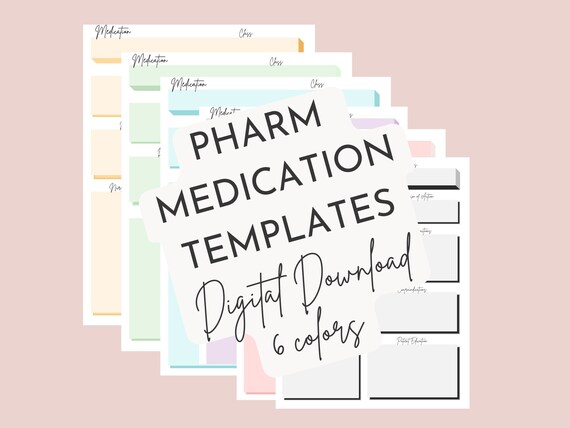 Nursing Pharmacology Medication Template 6 Colors 6 Page PDF - Etsy