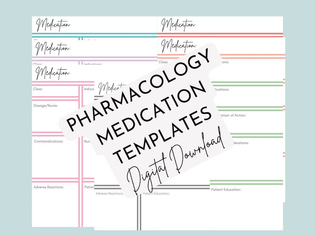 PHARMACOLOGY Medication Template, Nursing School Guide, Drugs, Med-surg ...