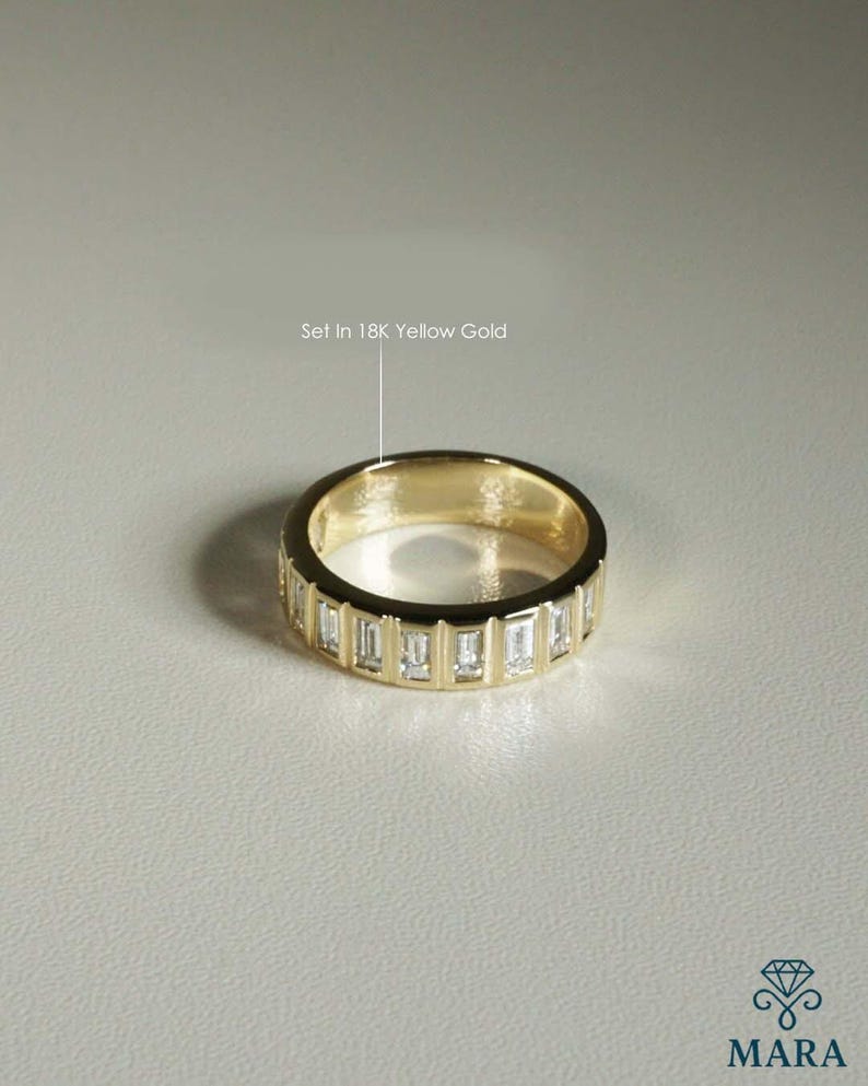 18K Yellow Gold Baguette Lab Grown Diamond Engagement Ring, IGI ...