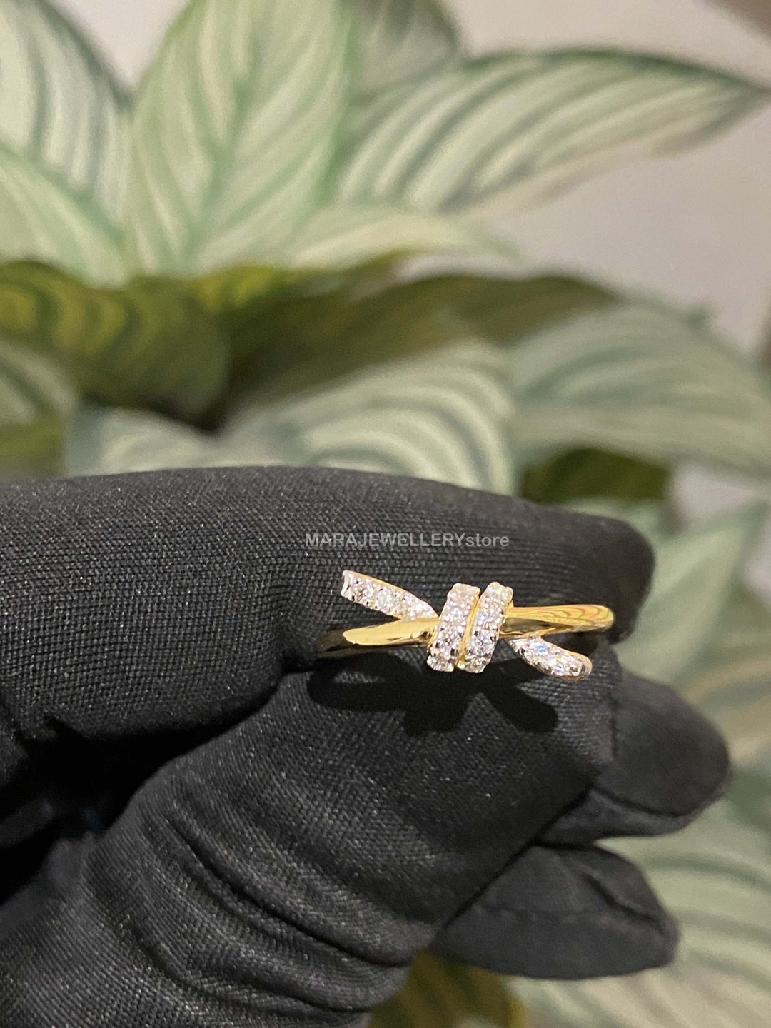 Diamond Knot Ring Diamond Premium Knot Ring Love Knot Ring Women Dainty ...