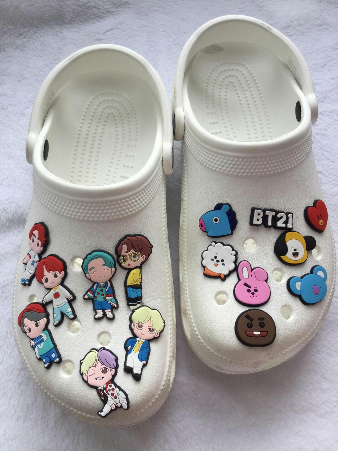 BTS BT21 Korean K Pop Shoe Charms, Croc Charms, Jibbitz, Rm, Jk, Jin ...